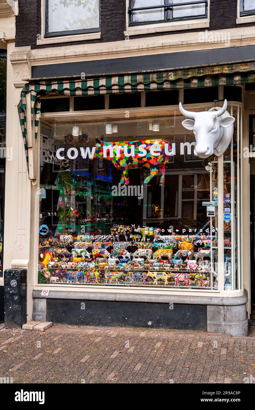 Amsterdam, NL - OCT 10, 2021: Various cow shaped toys and figurines ...