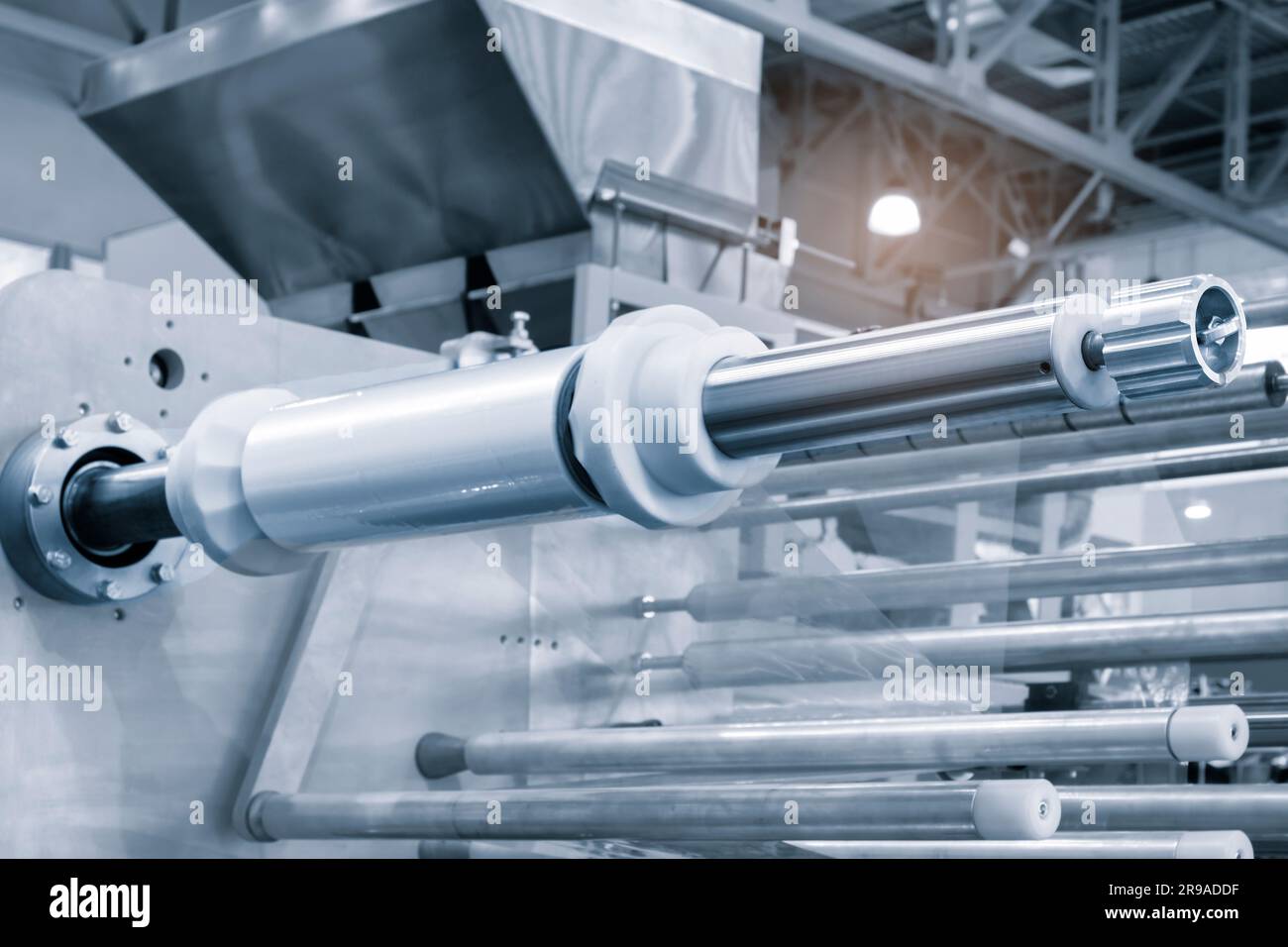 Automatic industrial machine for plastic packaging with light effect of ...