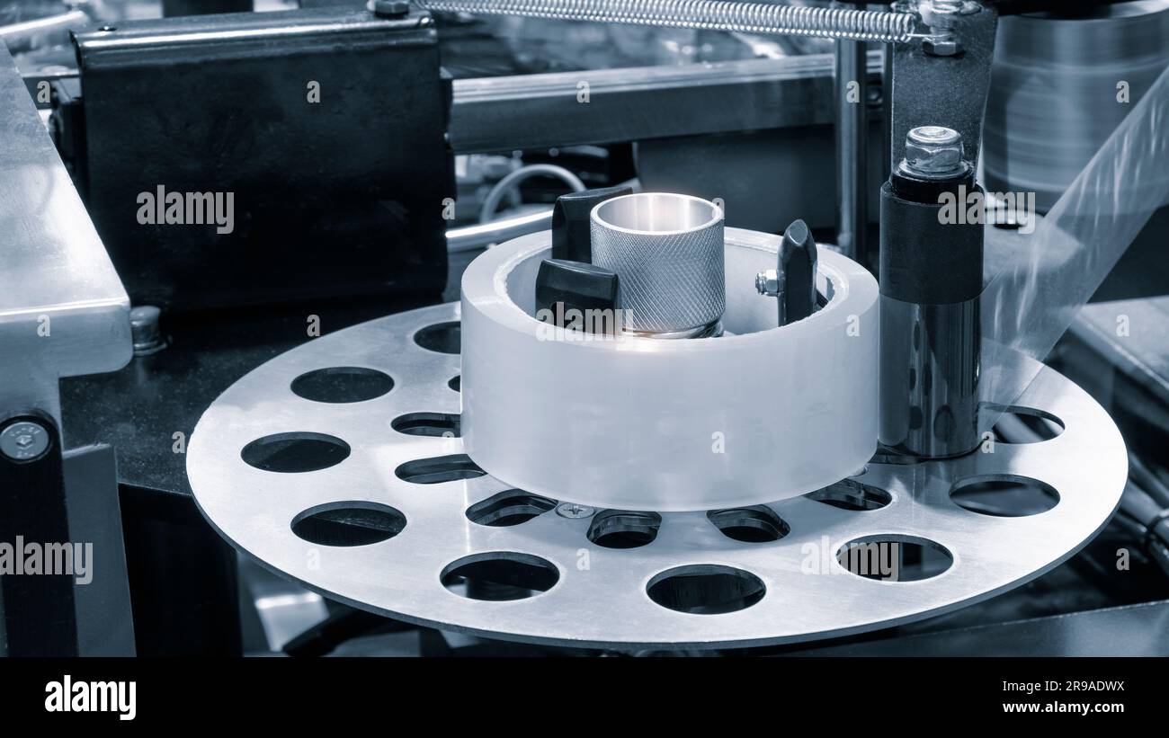 Automatic industrial machine for plastic packaging with light effect of ...