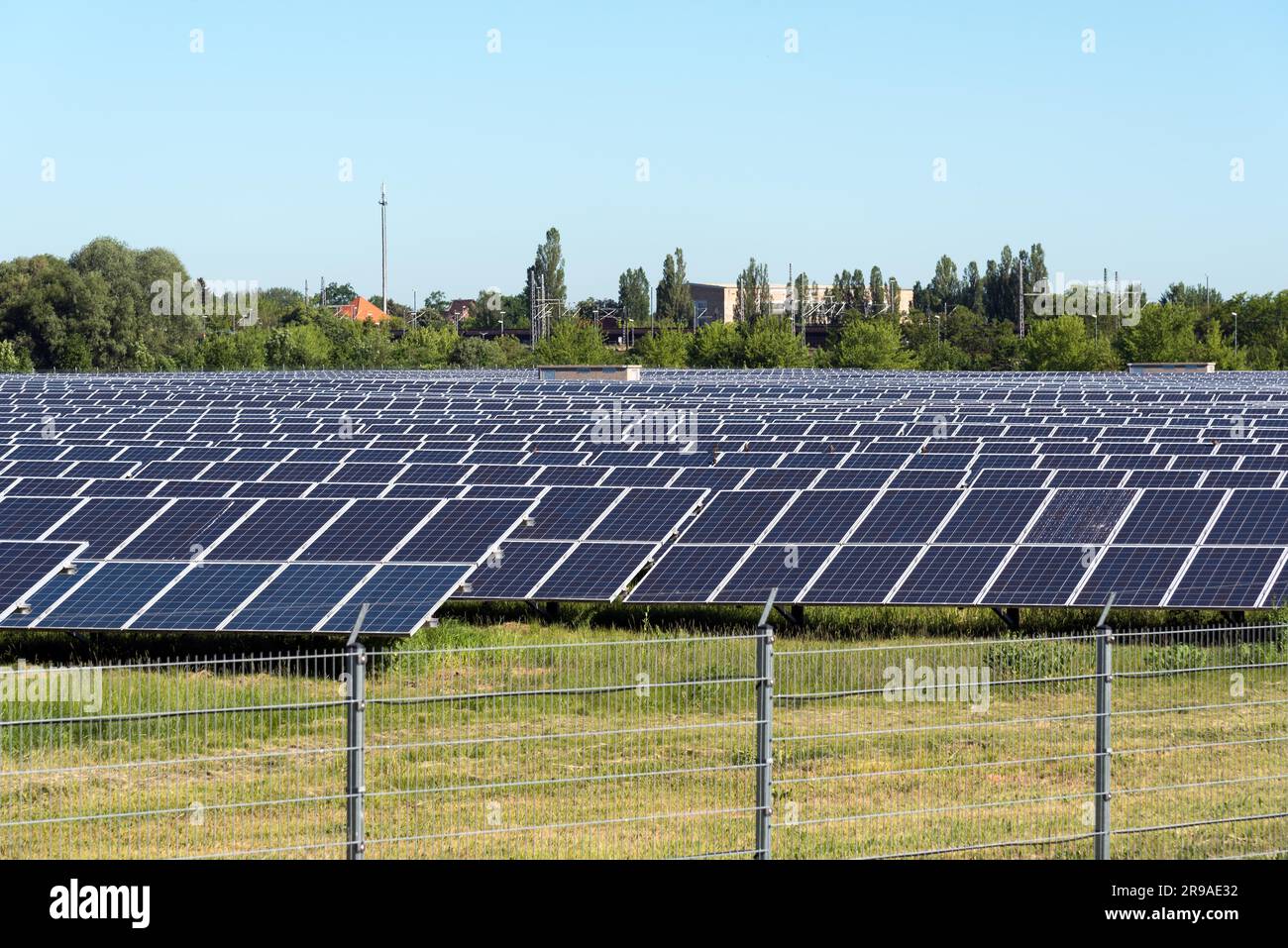 Field with solar installations in Germany Stock Photo - Alamy