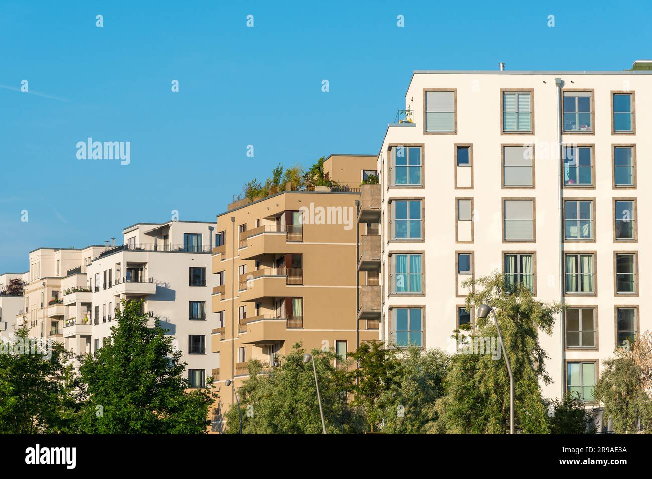 New residential area with modern townhouses in Berlin, Germany Stock ...