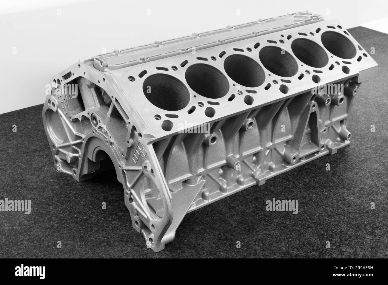 Cylinder head in the car engine Black and White Stock Photos & Images ...