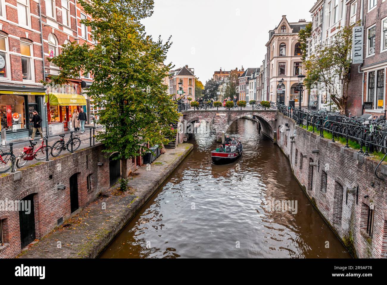 Utrecht, NL - OCT 9, 2021: Traditional Dutch buildings and street view ...