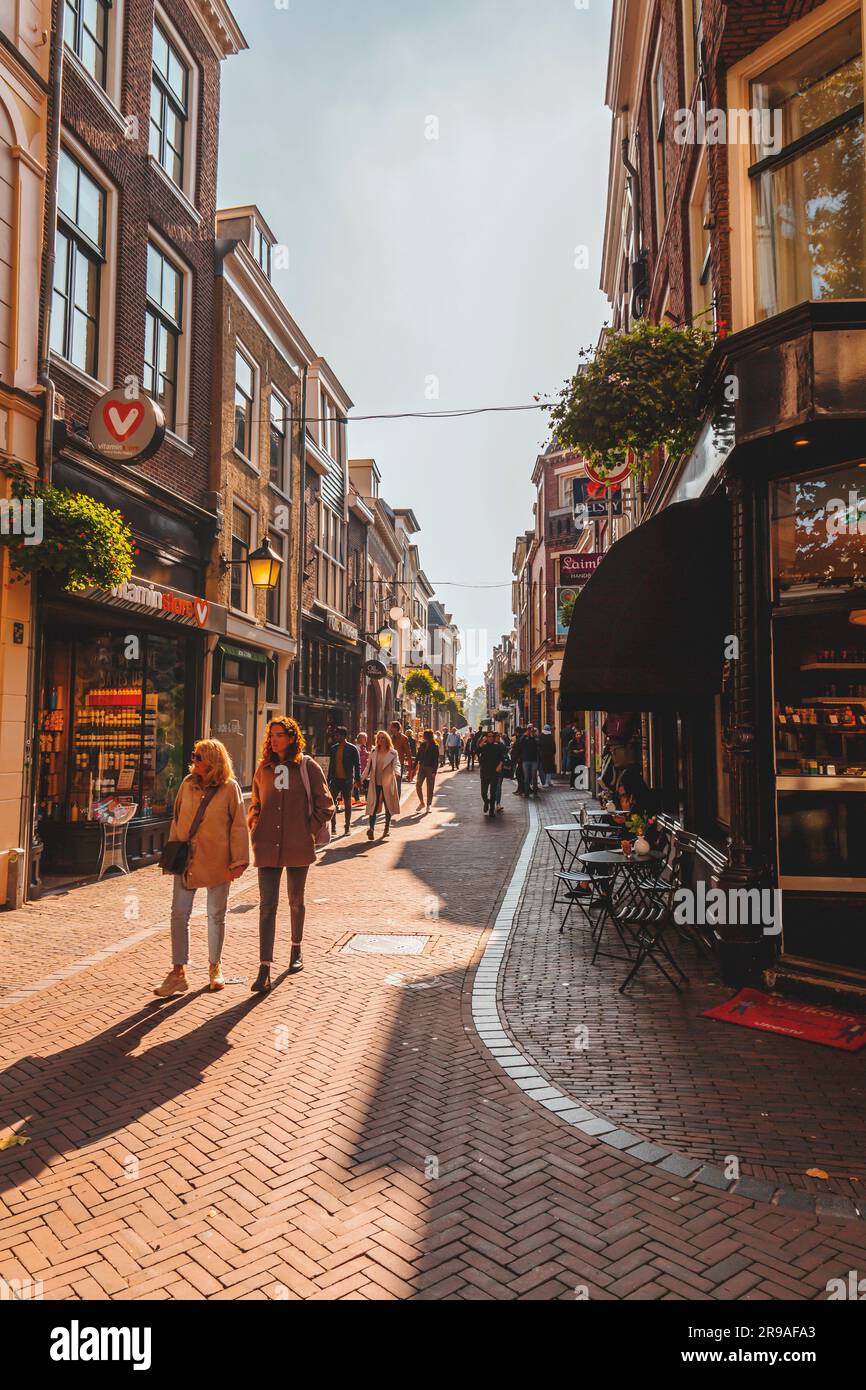 Utrecht, NL - OCT 9, 2021: Street view and traditional Dutch buildings ...