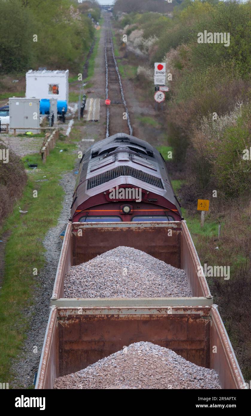 26/04/2023 Quainton railhead (HS2 aggregate terminal) DB Cargo rail ...