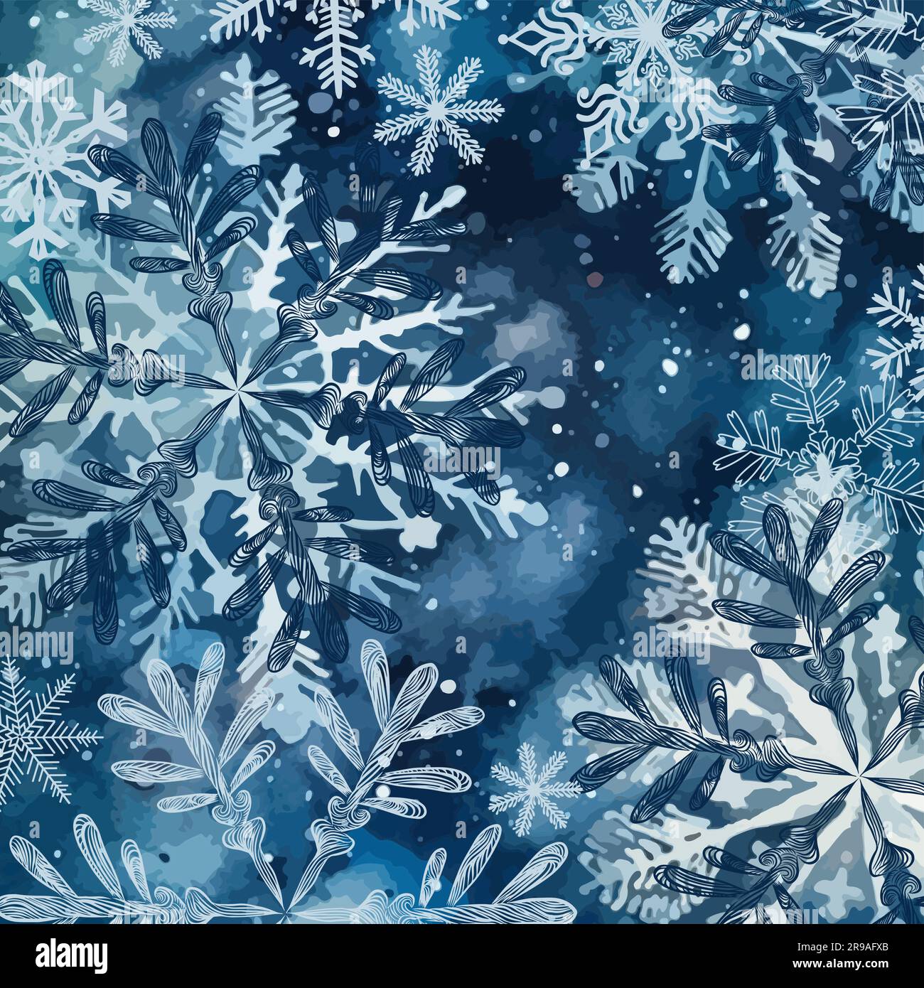 Christmas watercolor background from snowflakes. Vector illustration Stock Vector Image & Art ...