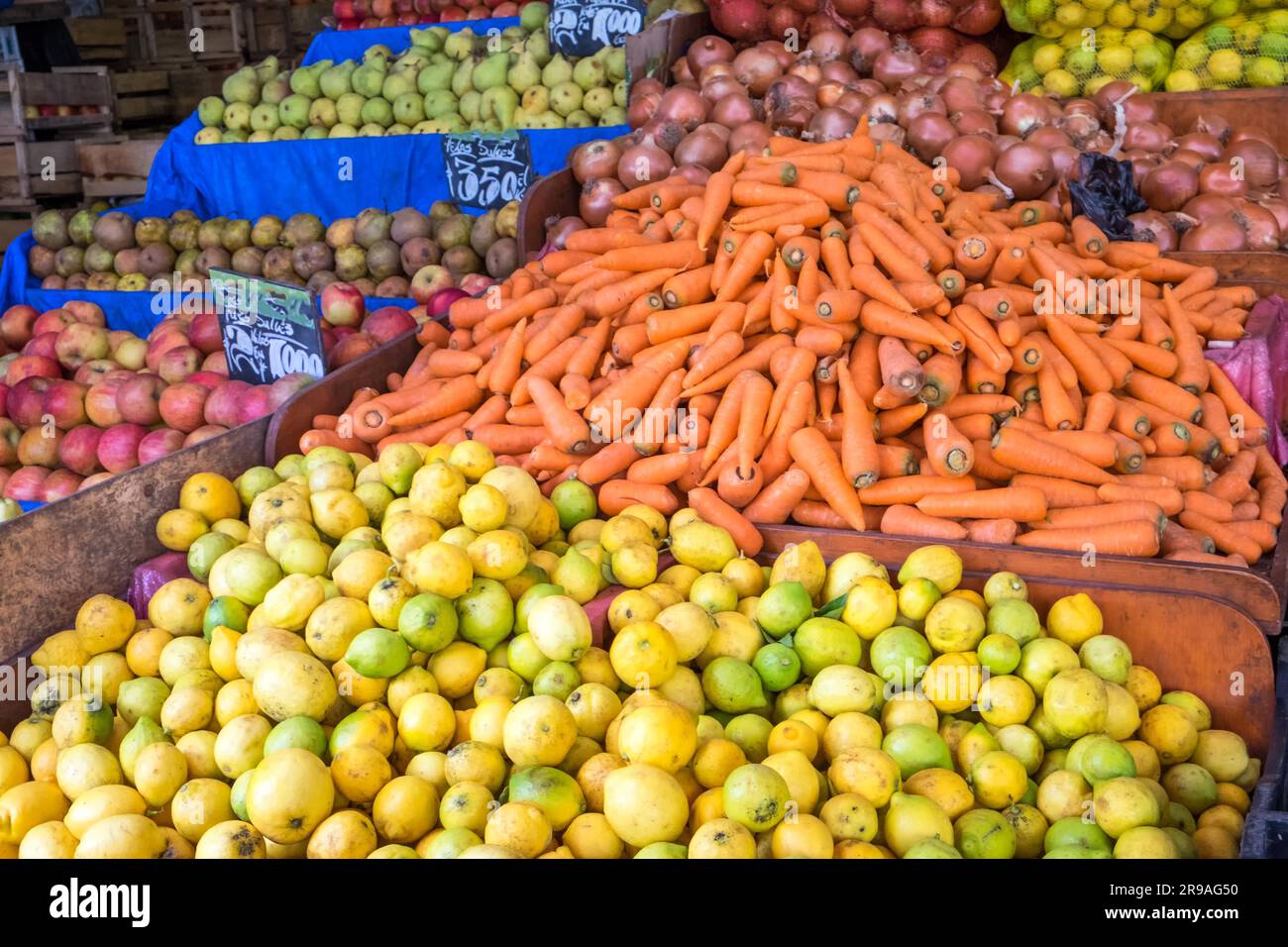 Fruits and vegetables at a market in Valparaiso, Chile Stock Photo - Alamy
