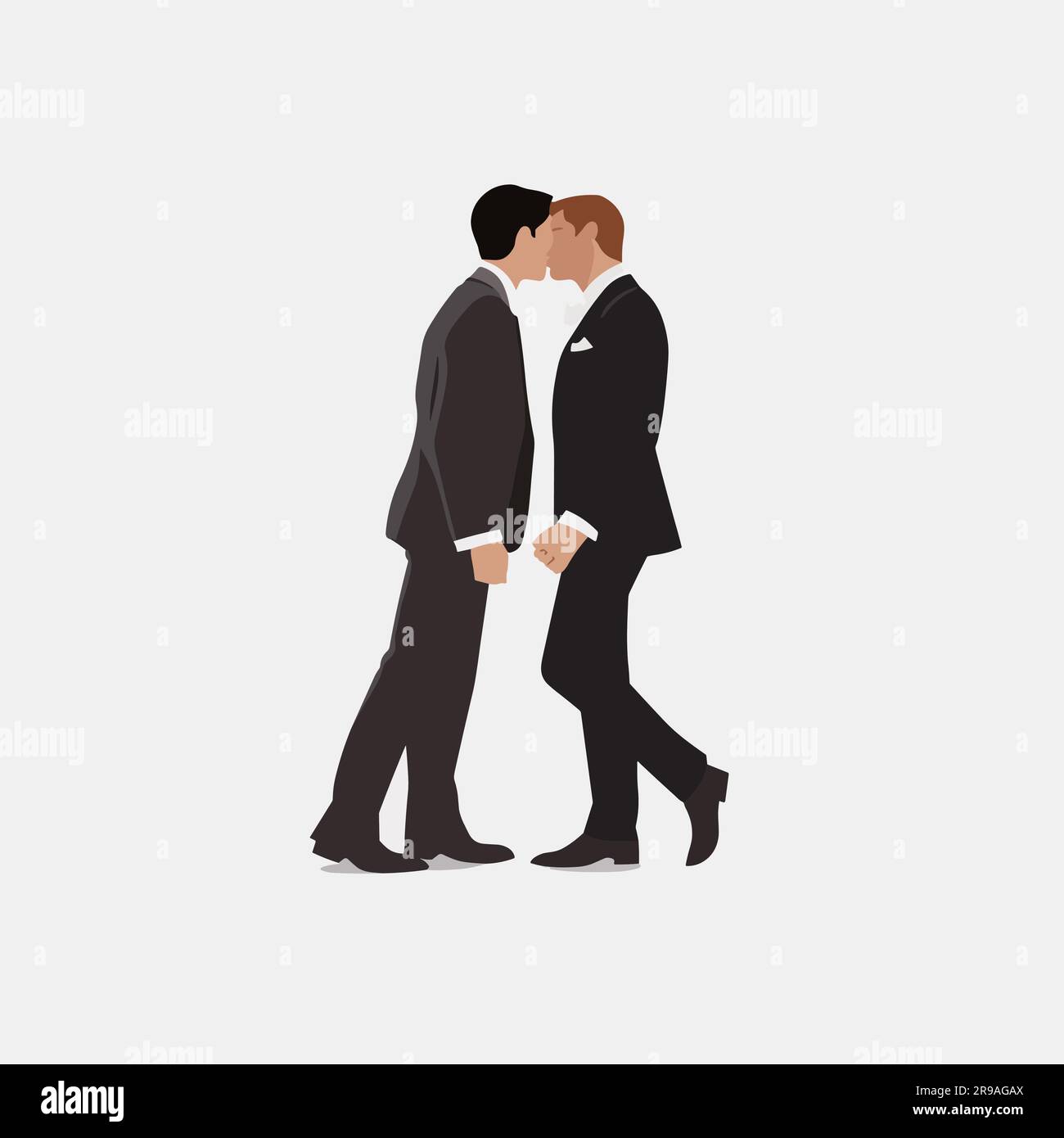 Gay men couple kiss Stock Vector Images - Alamy