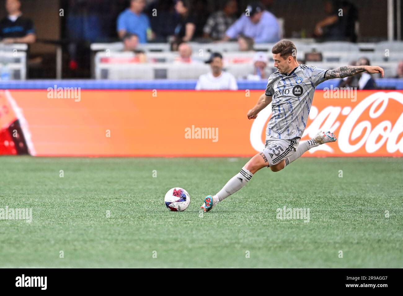 CF Montreal defender Gabriele Corbo (25) kicks the ball upfield during ...