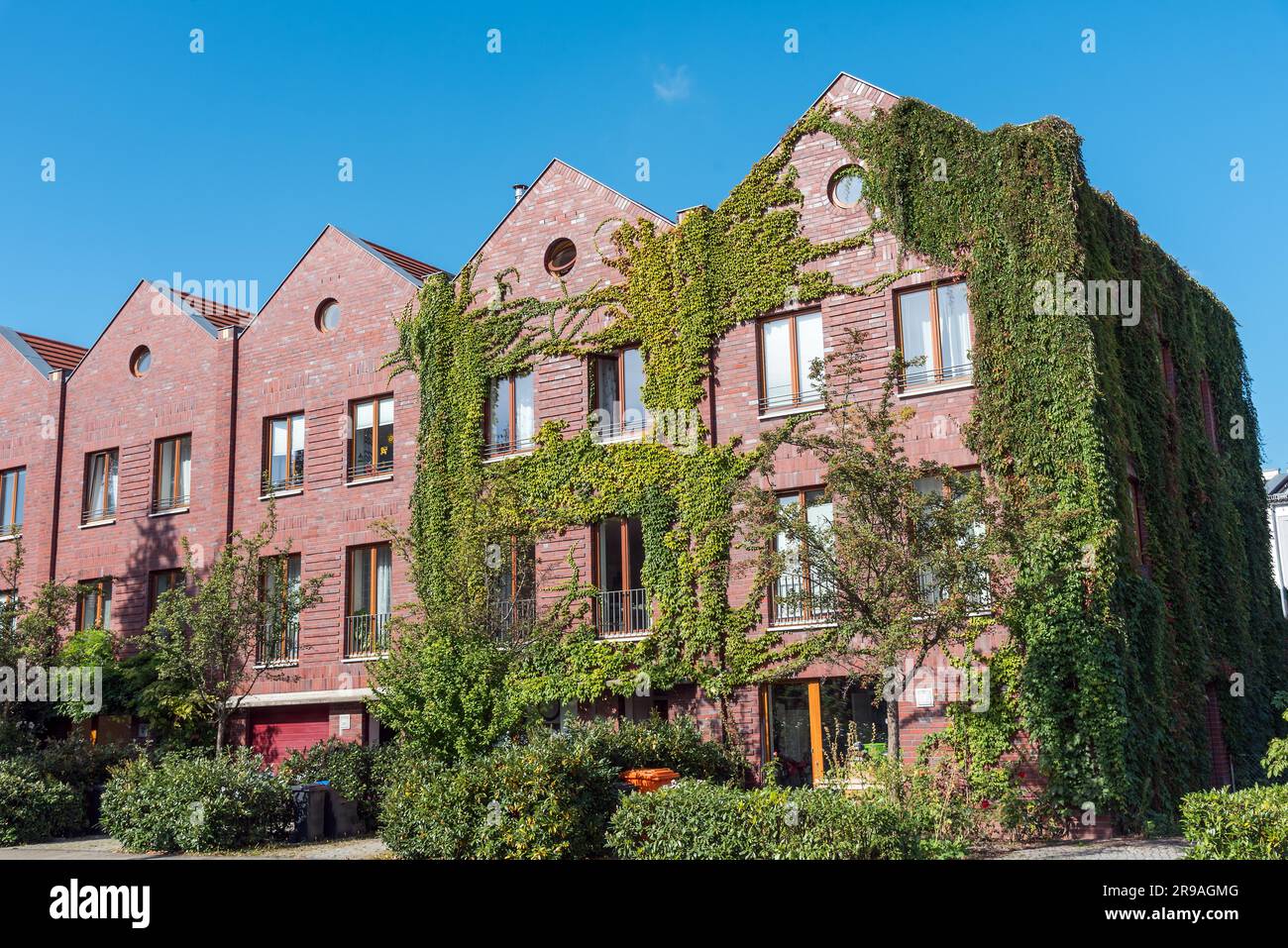 Row houses made of red brick seen in Berlin, Germany Stock Photo - Alamy