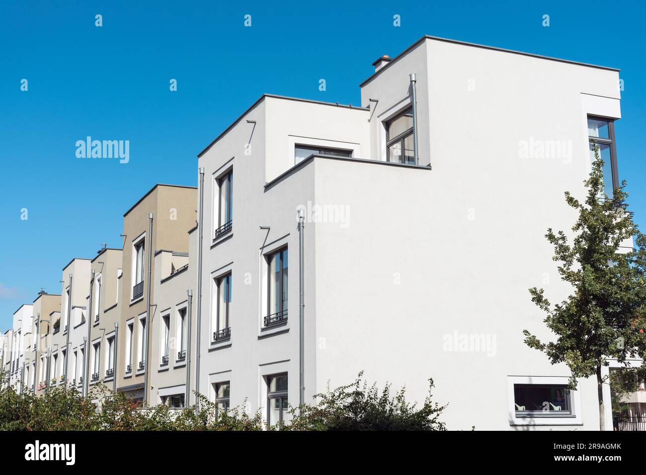 Modern white terraced houses seen in Berlin, Germany Stock Photo - Alamy