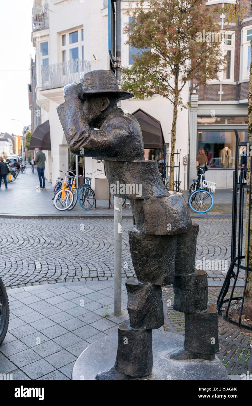 MAASTRICHT, NETHERLANDS - October 16, 2021: The sculpture "De Wiekeneer ...
