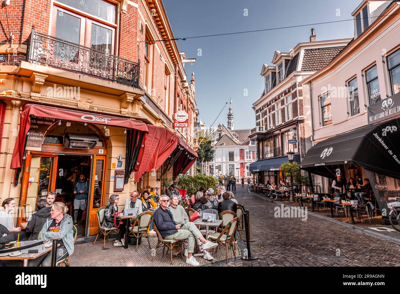 Utrecht, NL - OCT 9, 2021: People enjoying a day out and traditional ...