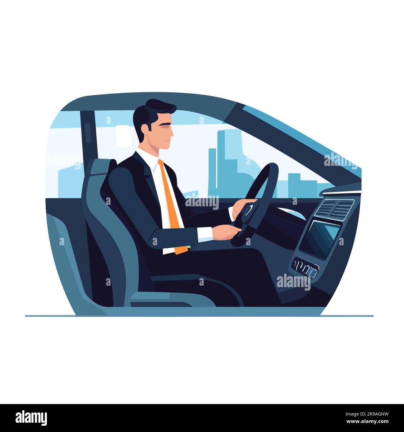 Man driving in car Cut Out Stock Images & Pictures - Alamy
