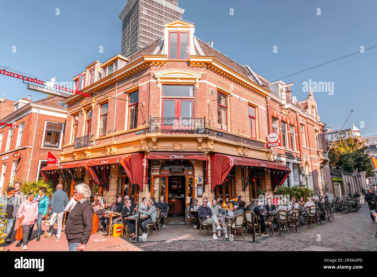 Utrecht, NL - OCT 9, 2021: People enjoying a day out and traditional ...