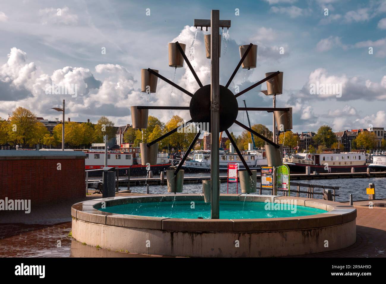 Amsterdam, NL - OCT 11, 2021: Lorenz Water Wheel pond at the NEMO ...