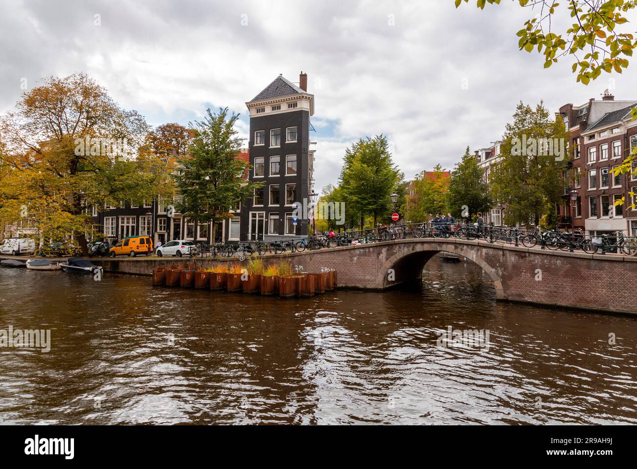Amsterdam, the Netherlands - October 14, 2021: Canals and typical dutch ...