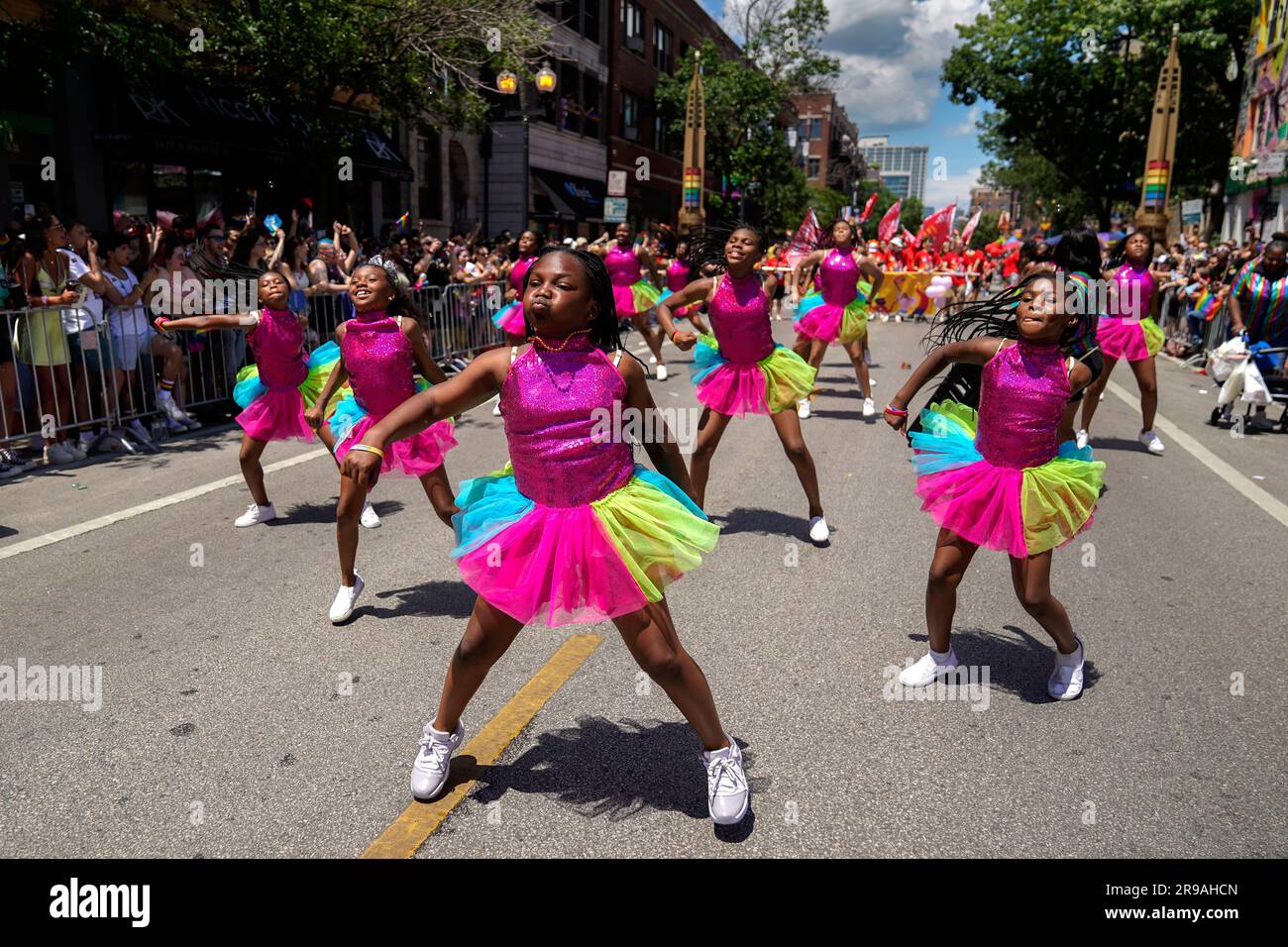 12-year-old Layla Williams performs with her fellow Bud Billiken ...