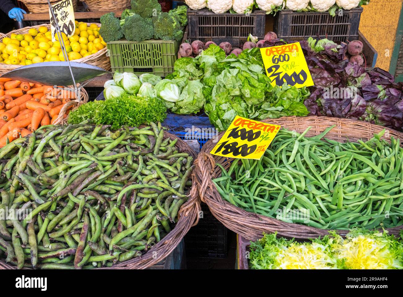 Vegetables and salad at a market in Valparaiso, Chile Stock Photo - Alamy