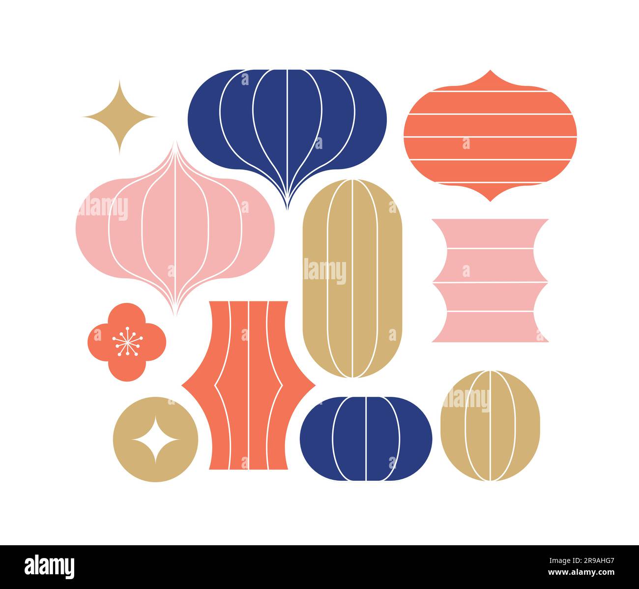 Collection of Chinese Lanterns. Chinese New Year, Mid Autumn Festival ...