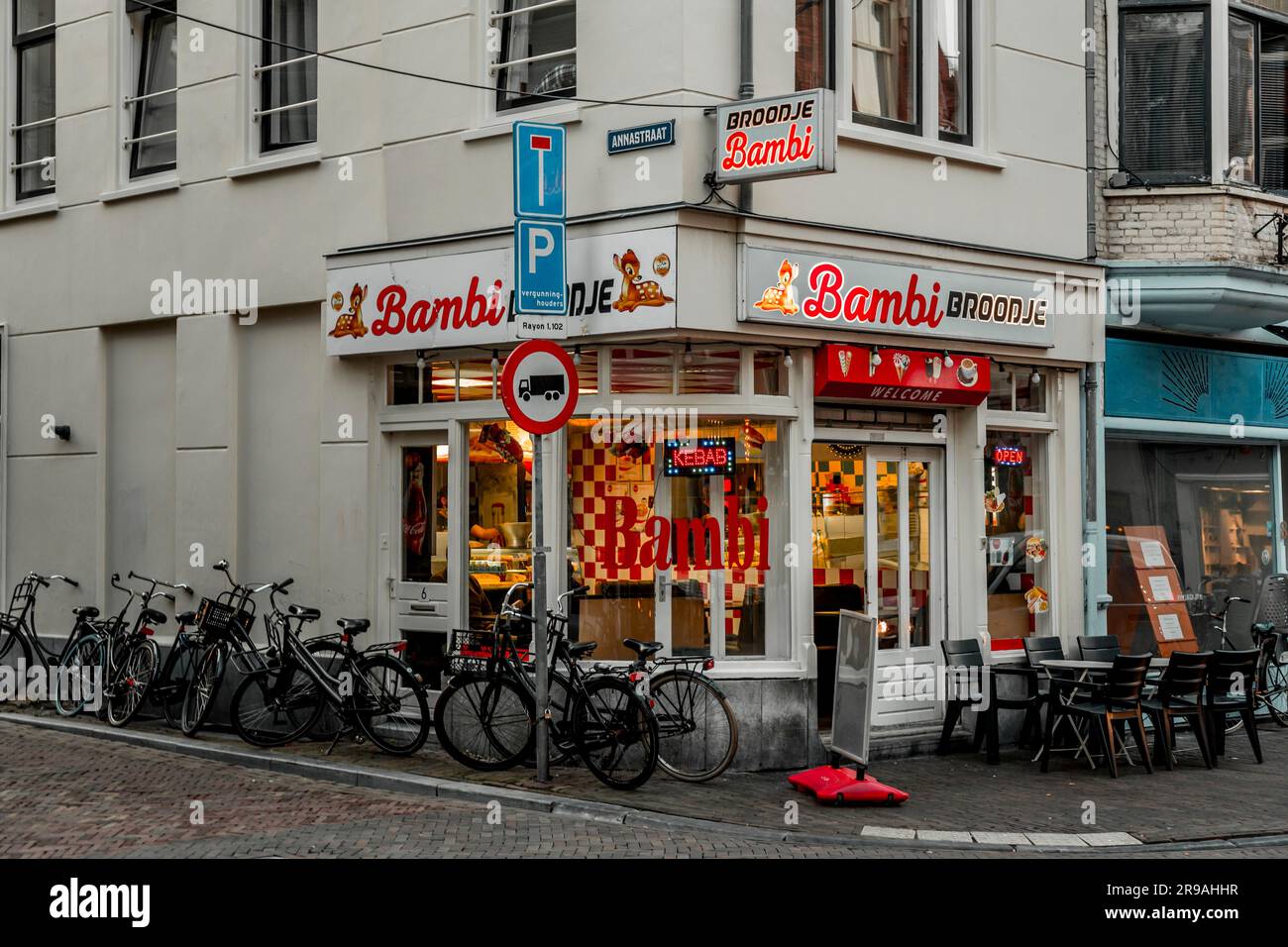 Utrecht, NL - OCT 9, 2021: Broodje Bambi is a fast food restaurant in ...