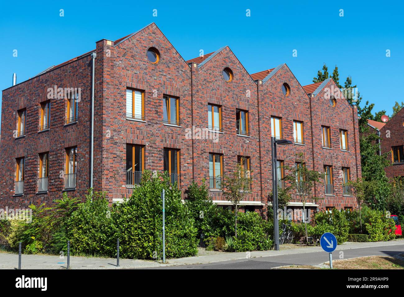 Row houses made of red brick seen in Berlin, Germany Stock Photo - Alamy