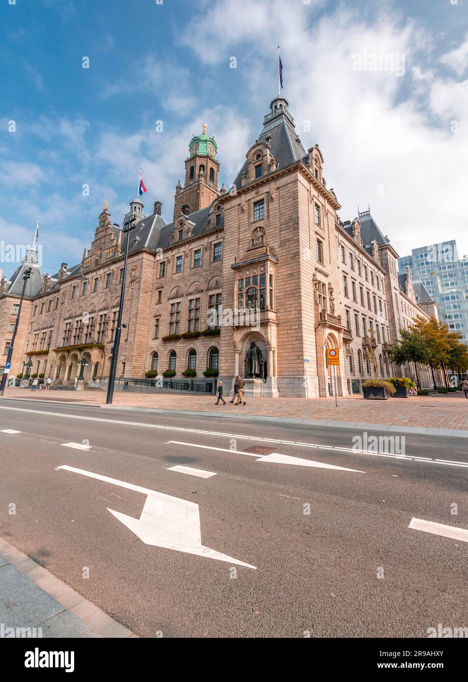 Rotterdam, NL - OCT 10, 2021: Rotterdam City Hall was built between ...
