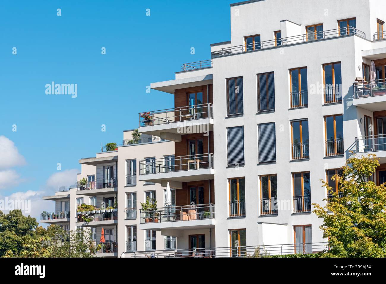 Modern white townhouses seen in Berlin, Germany Stock Photo - Alamy