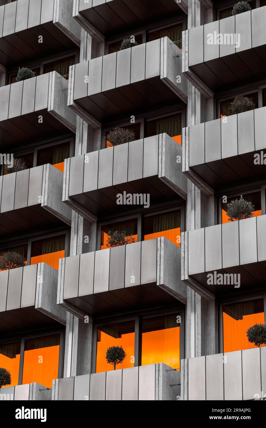 Architectural detail, modern facade pattern form the buildings in ...