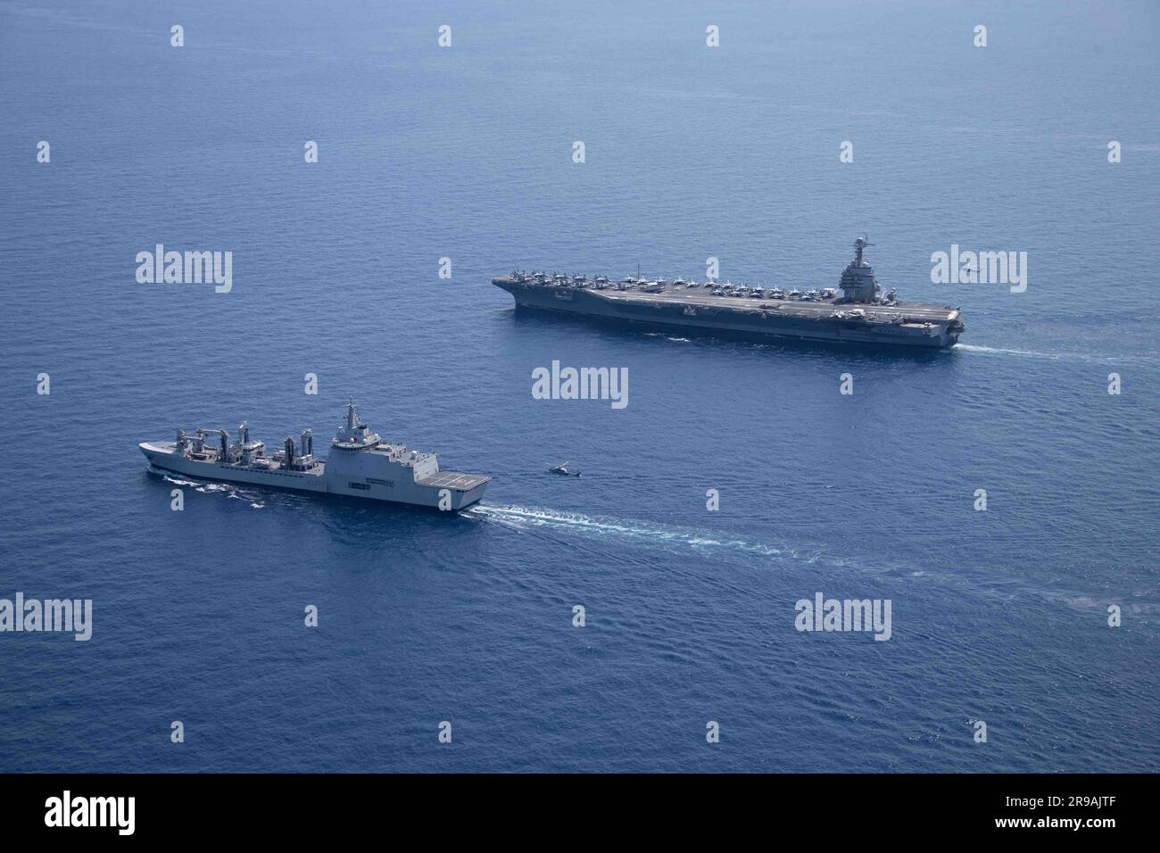 The worldÕs largest aircraft carrier USS Gerald R. Ford (CVN 78) steams ...