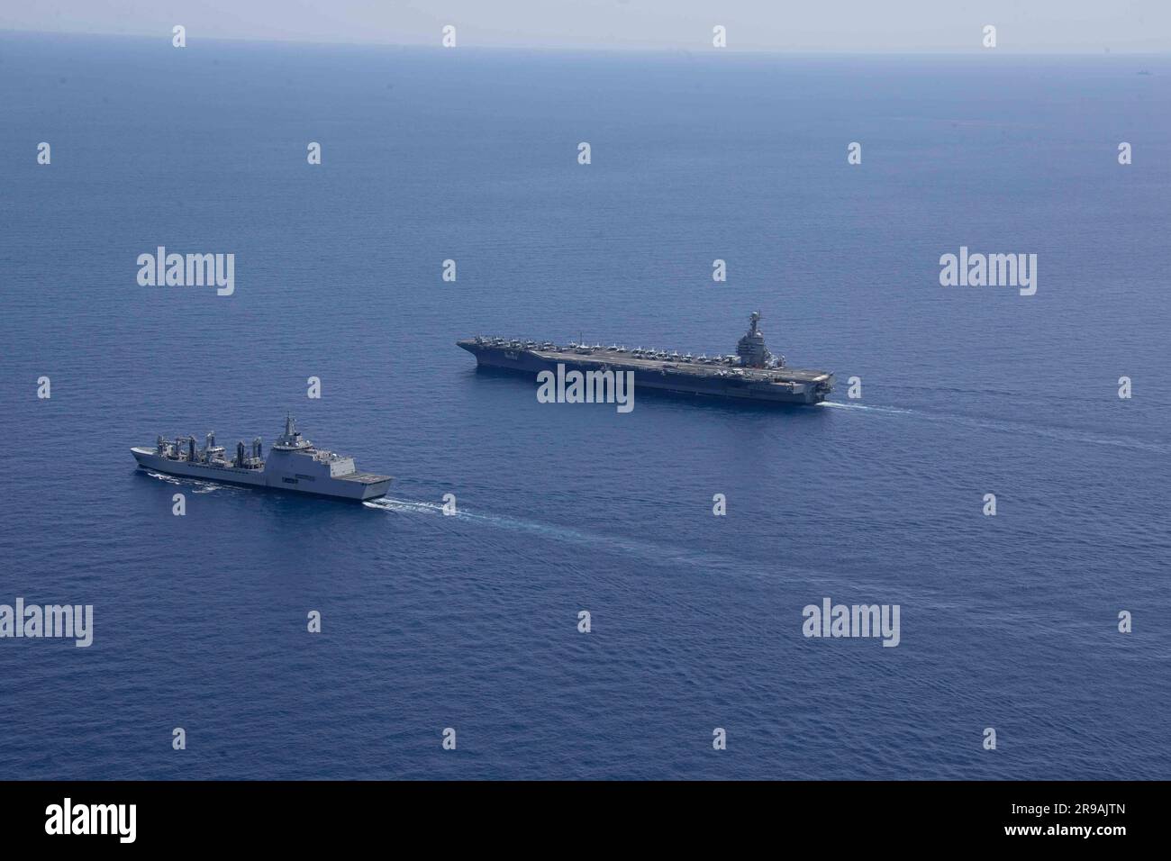 The worldÕs largest aircraft carrier USS Gerald R. Ford (CVN 78) steams ...
