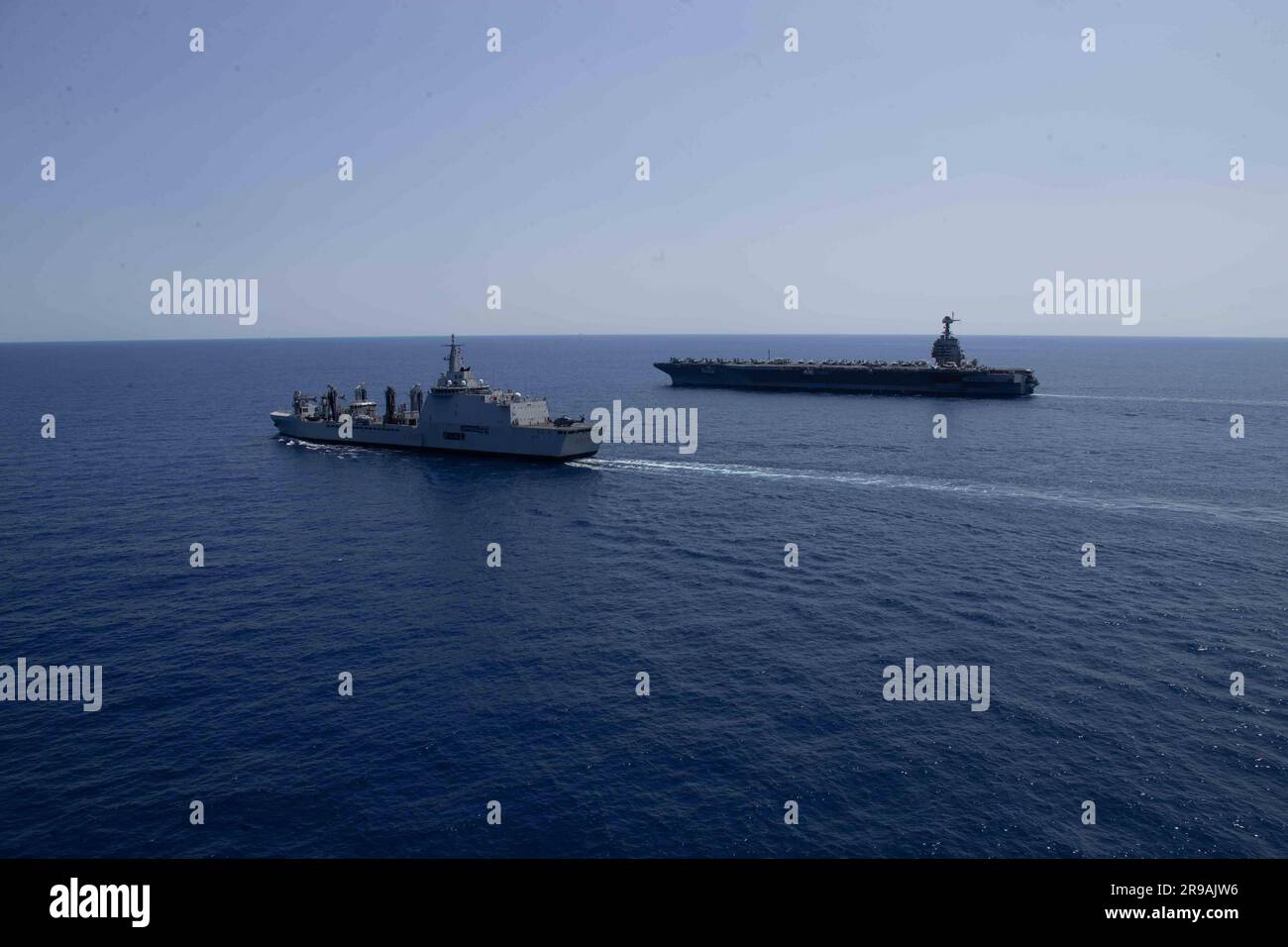 The worldÕs largest aircraft carrier USS Gerald R. Ford (CVN 78) steams ...