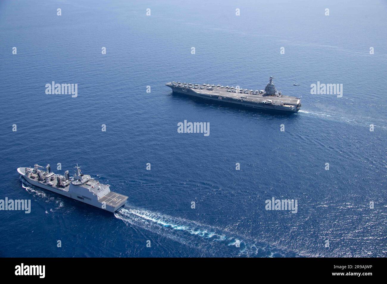 The worldÕs largest aircraft carrier USS Gerald R. Ford (CVN 78) steams ...