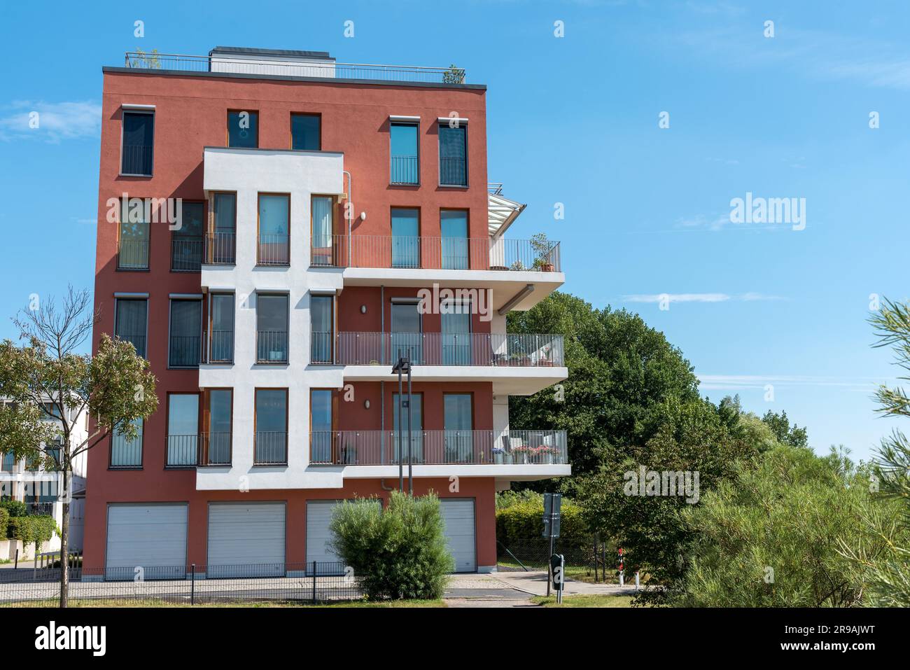 Modern apartment building in a new development area in Berlin, Germany ...