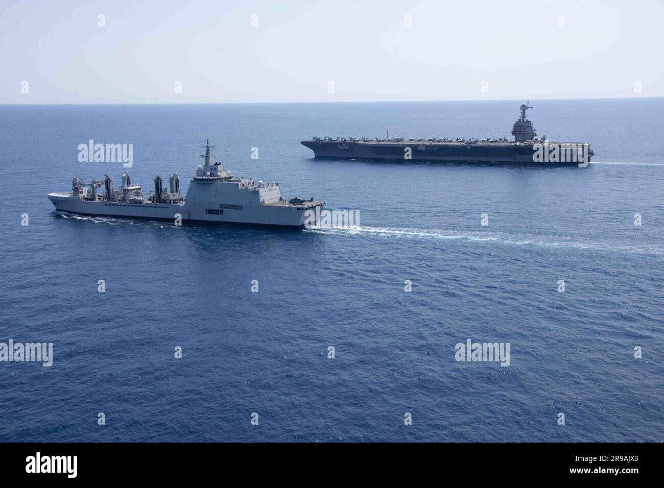 The worldÕs largest aircraft carrier USS Gerald R. Ford (CVN 78) steams ...