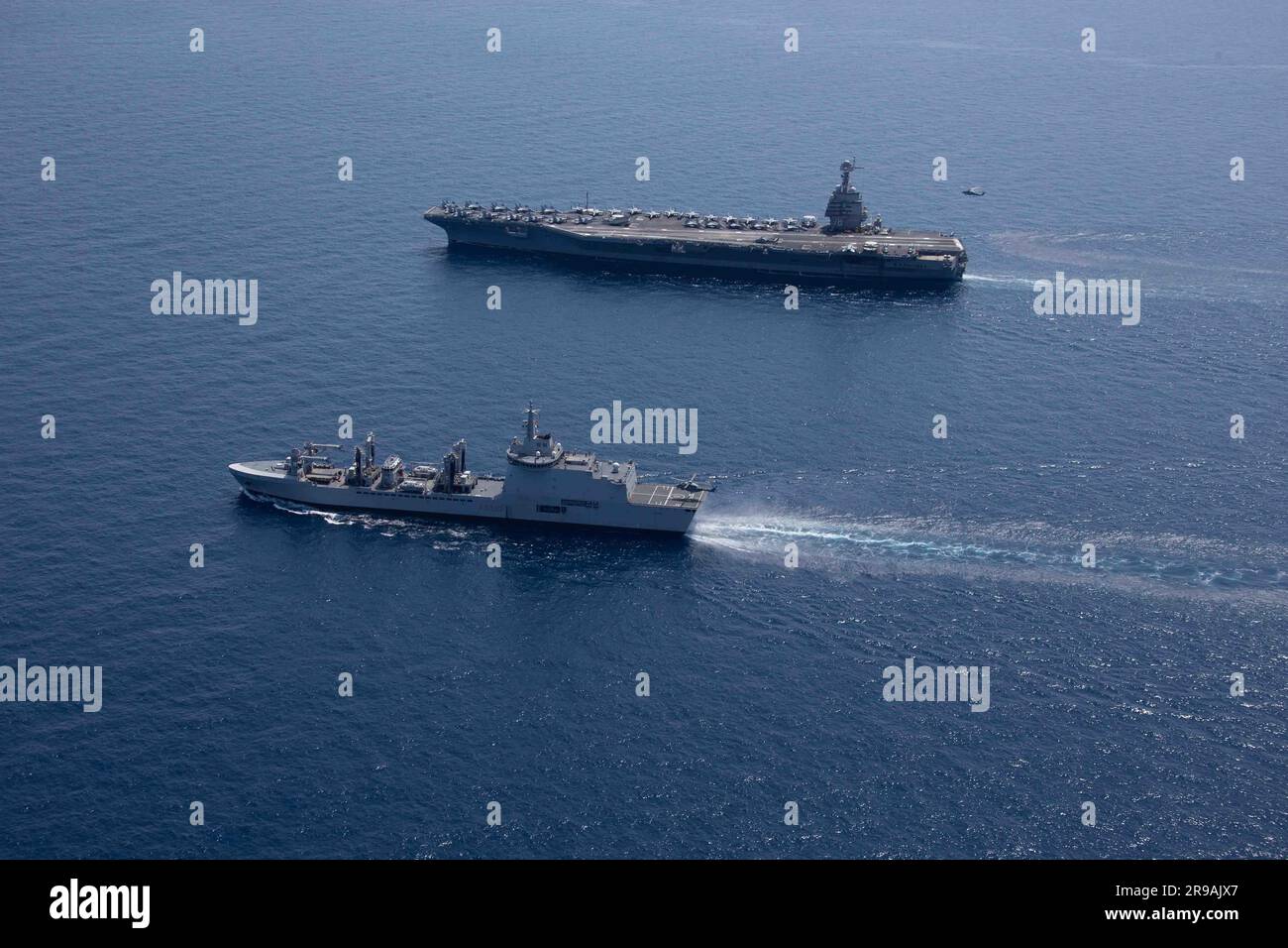 The worldÕs largest aircraft carrier USS Gerald R. Ford (CVN 78) steams ...