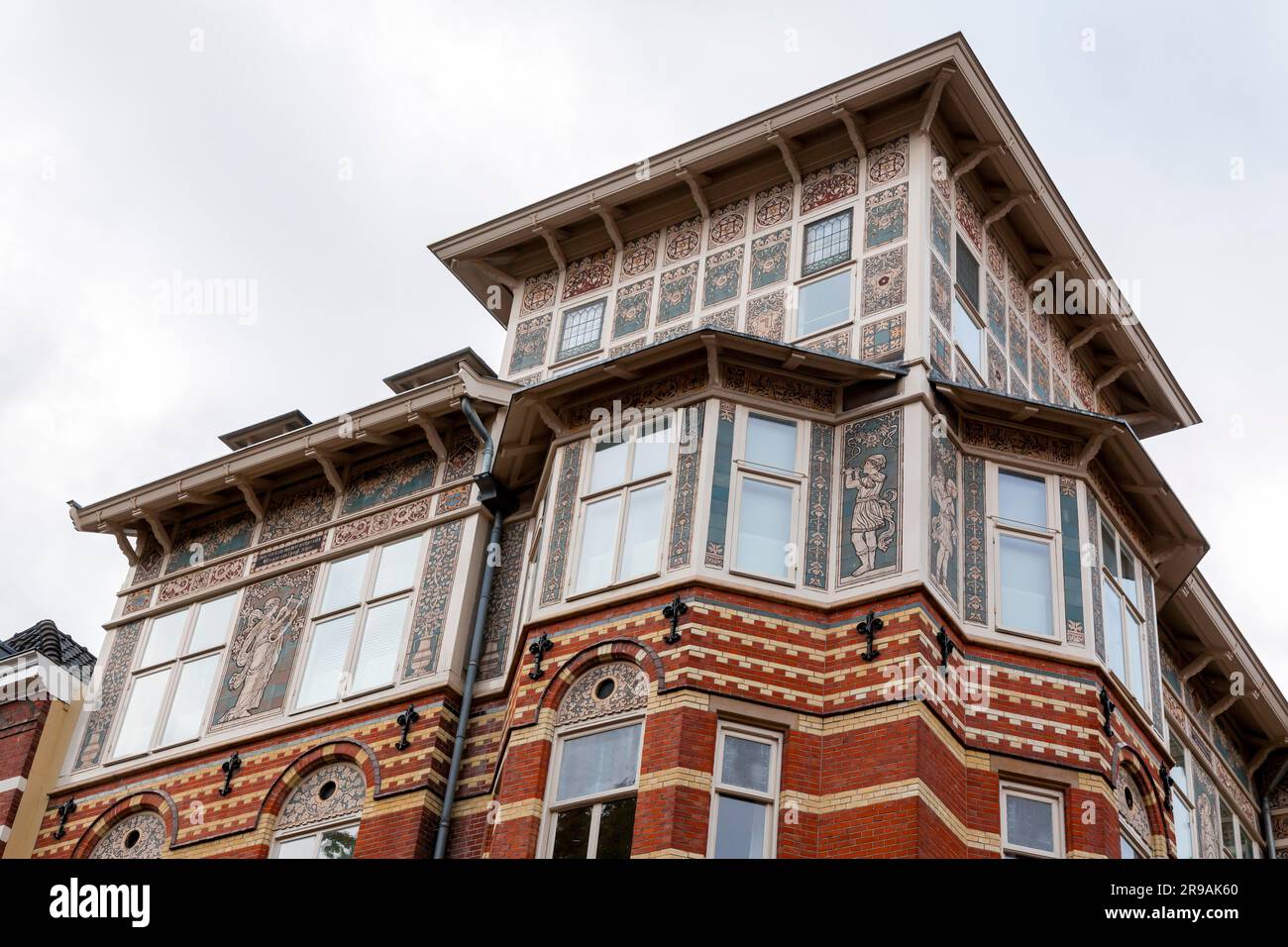 Street view and generic architecture in Amsterdam with typical Dutch ...