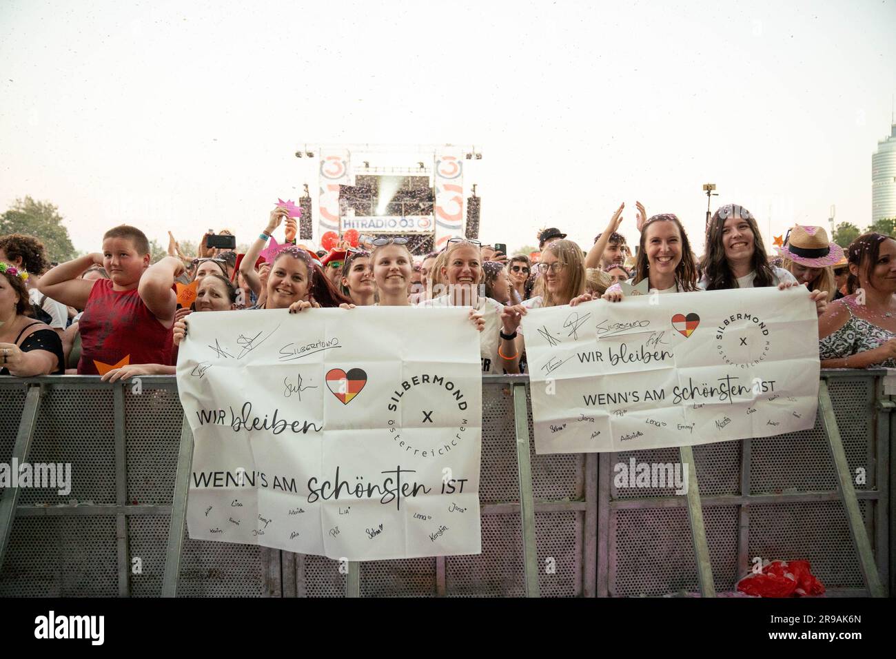 Vienna, Austria. 25 June 2023. German band Silbermond on the main stage ...