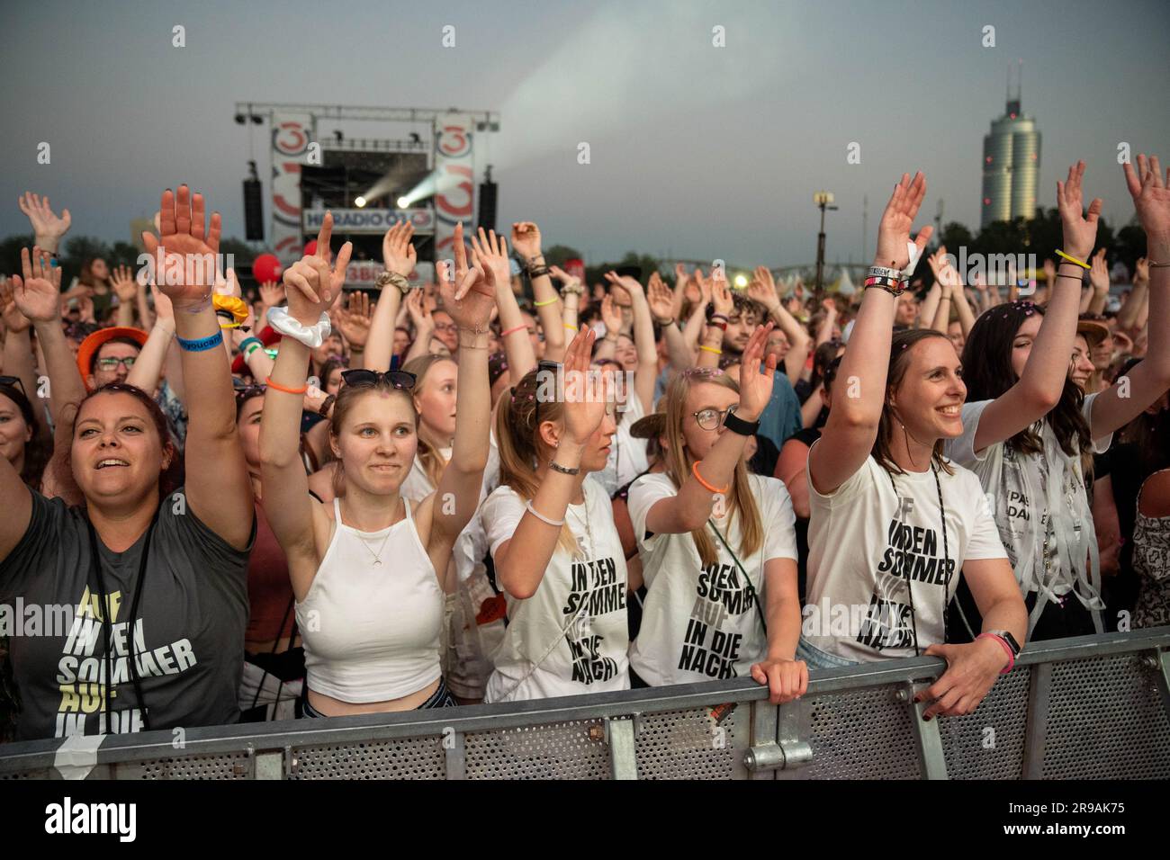 Vienna, Austria. 25 June 2023. German band Silbermond on the main stage ...