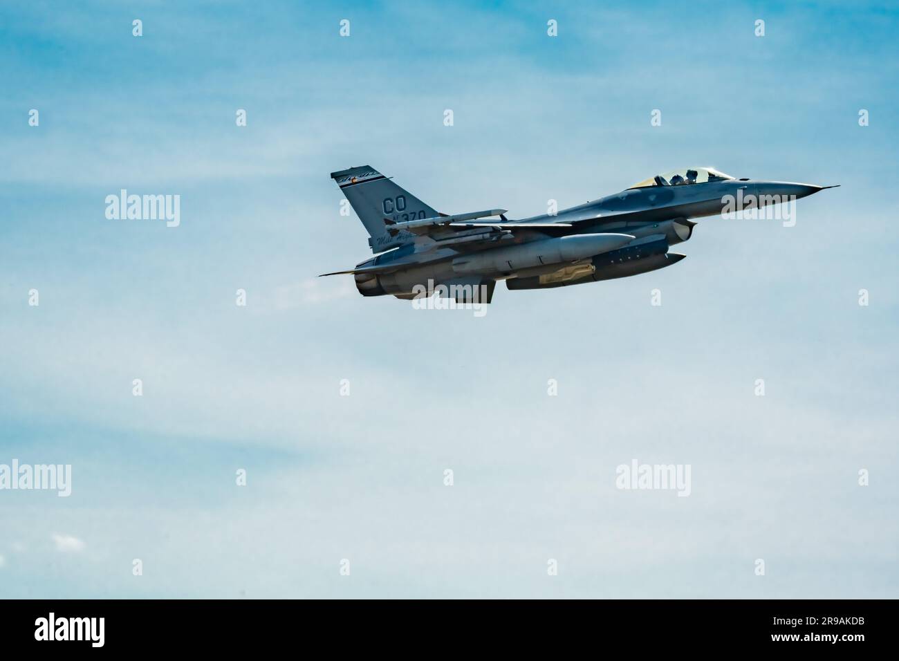 A U.S. Air Force F-16 Fighting Falcon aircraft assigned to the 140th ...