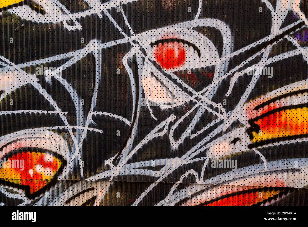 Abstract wall texture with spray paint fragment, close up texture ...