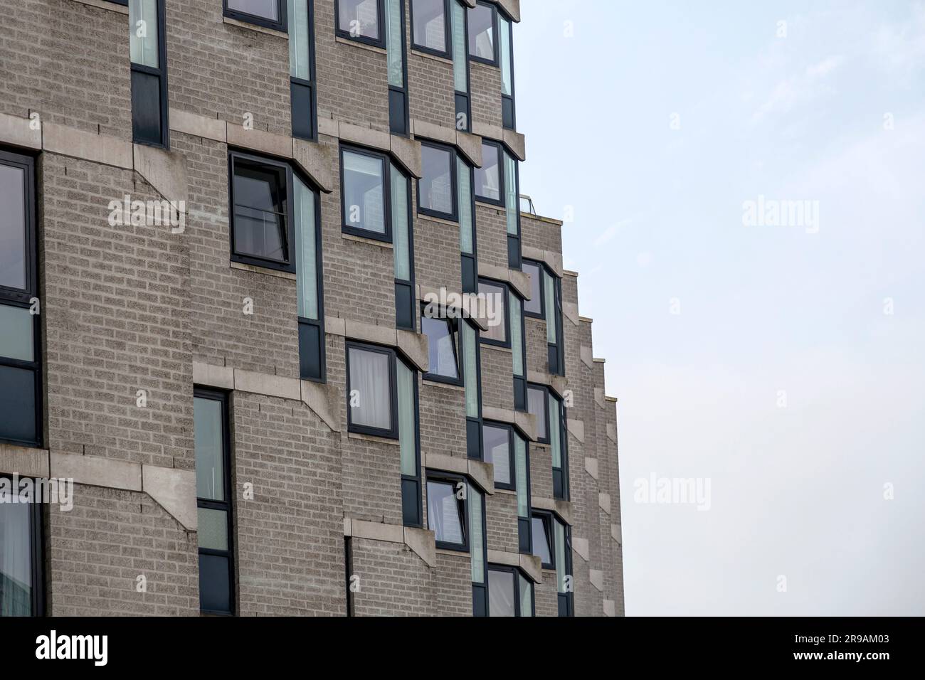 Modern brutalist architectural detail, facade and windows texture ...