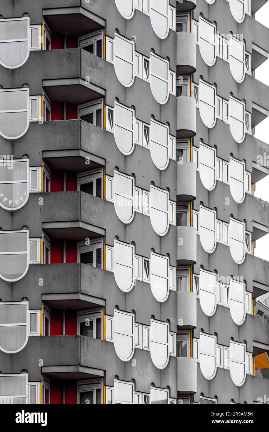 Modern brutalist architectural detail, facade and windows texture ...