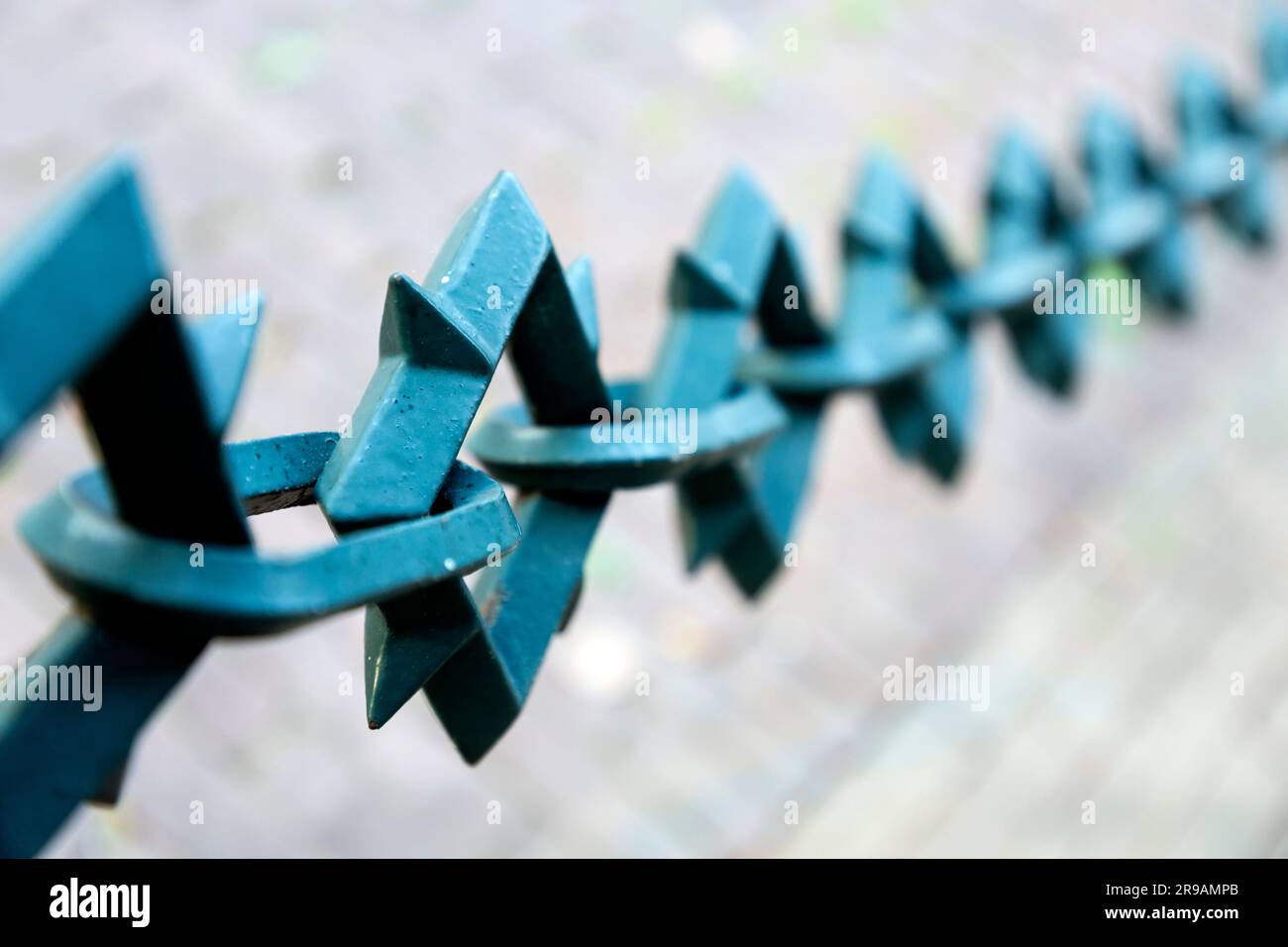 Close up shot of heavy metal chain bridge rails Stock Photo - Alamy