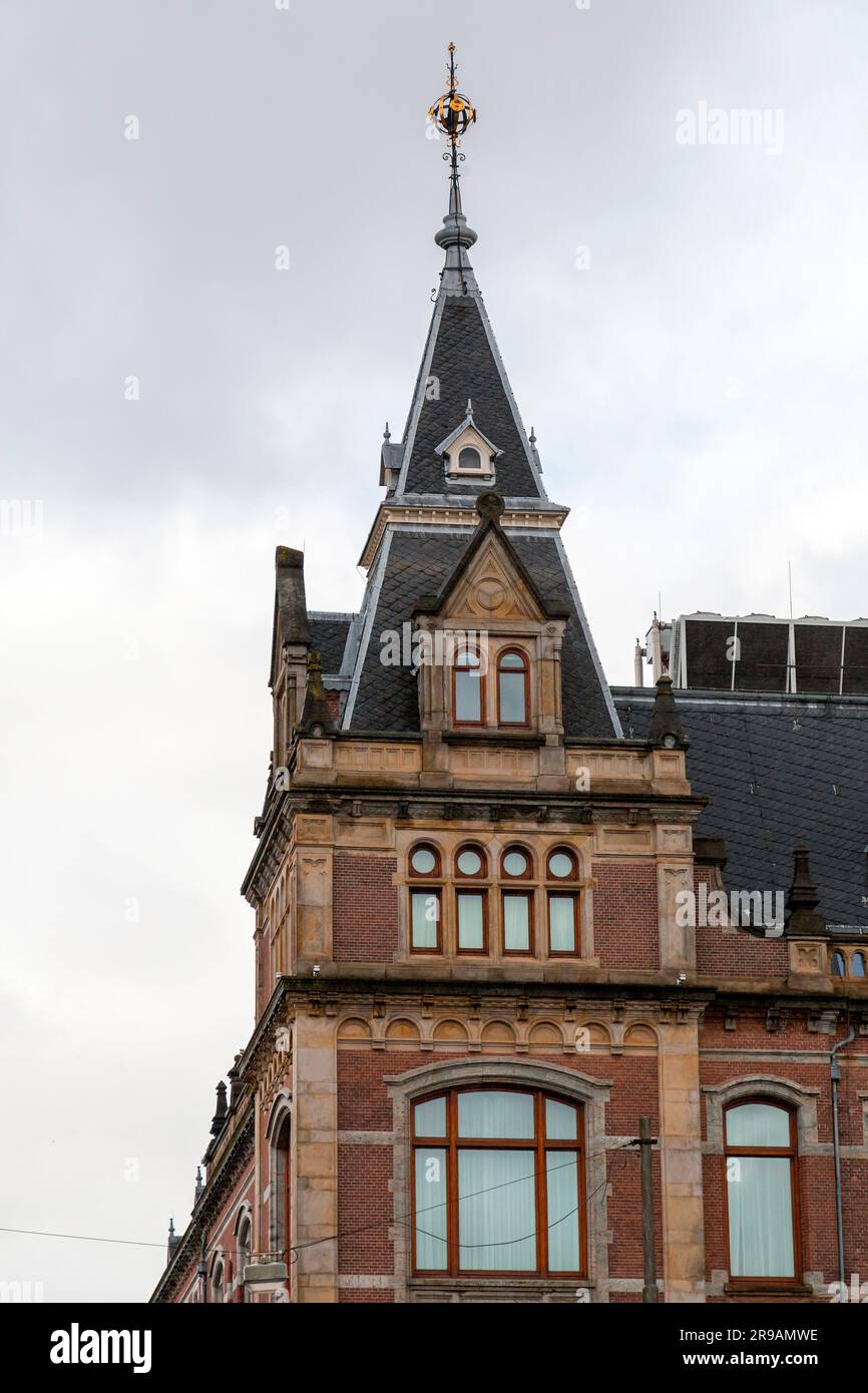 Street view and generic architecture in Amsterdam with typical Dutch ...