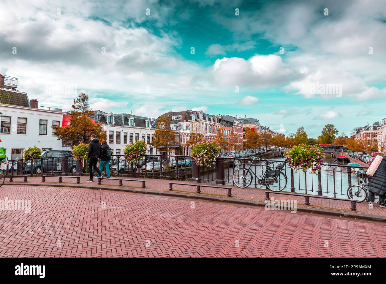 Haarlem, the Netherlands - October 14, 2021: Canals and typical dutch ...