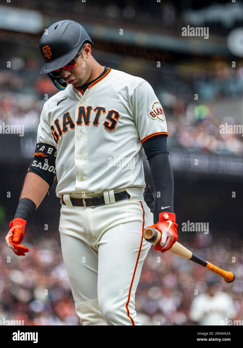 June 25 2023 San Francisco CA, U.S.A. San Francisco catcher Blake Sabol ...