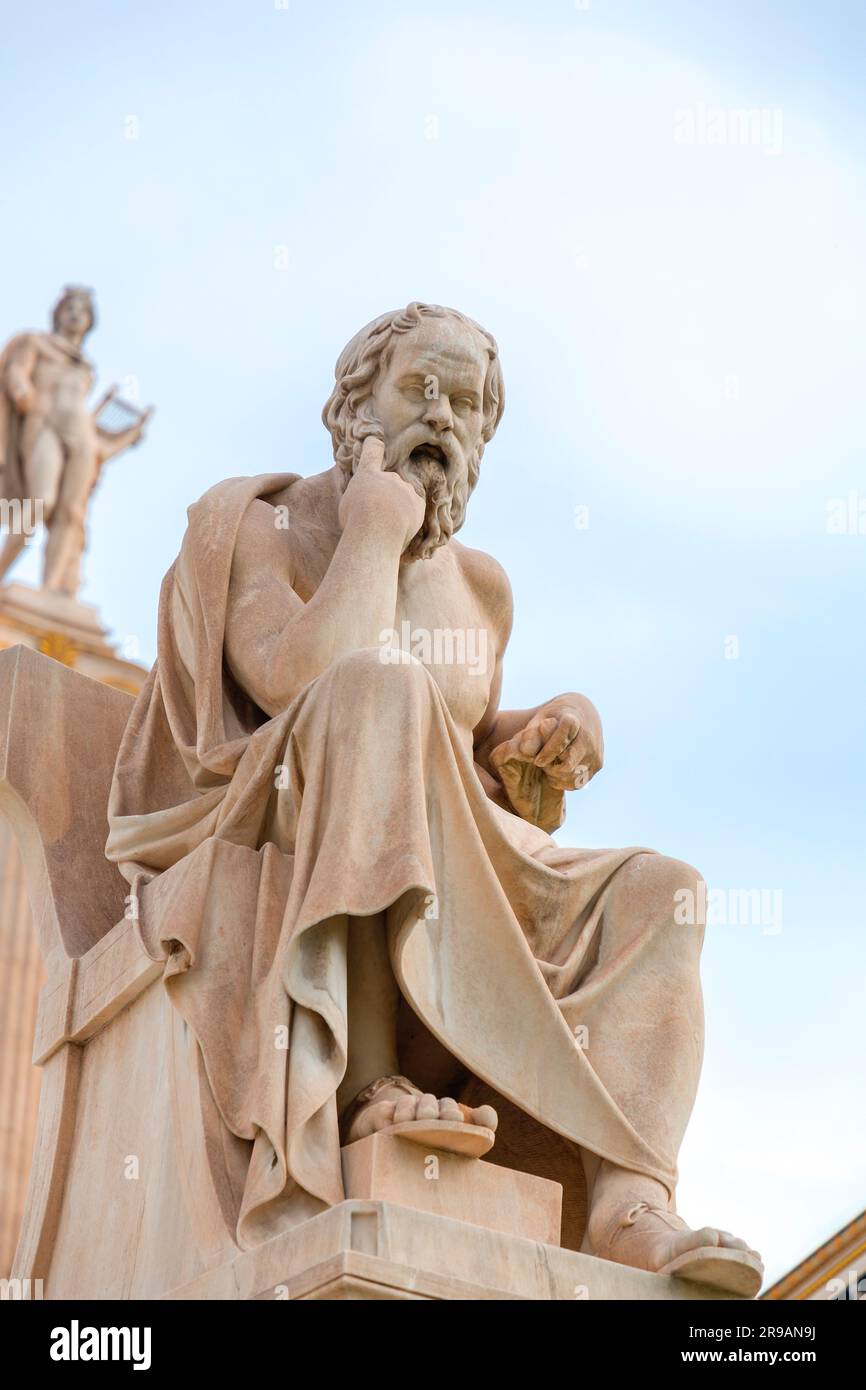 Statue of Socrates at the Academy of Athens, Greece's national academy ...
