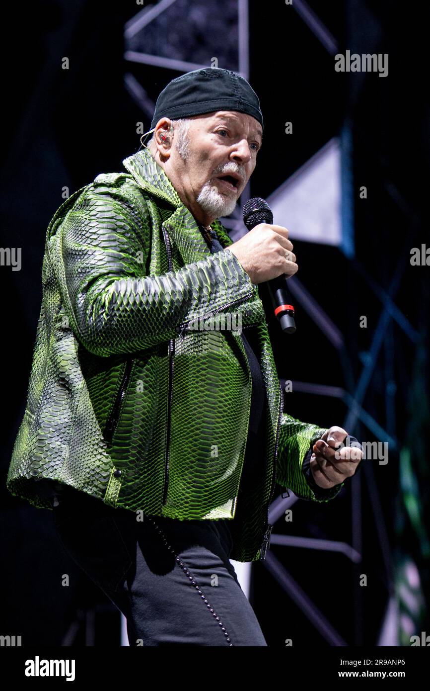 The Italian singer-songwriter Vasco Rossi performs live on stage at ...