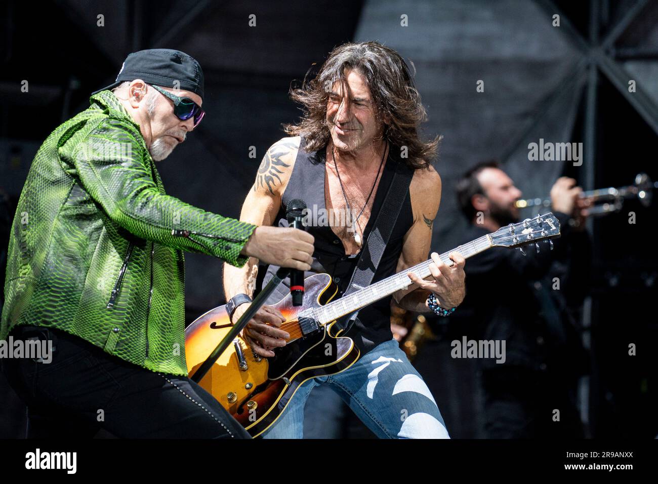 The Italian singer-songwriter Vasco Rossi and Stef Burns perform live ...